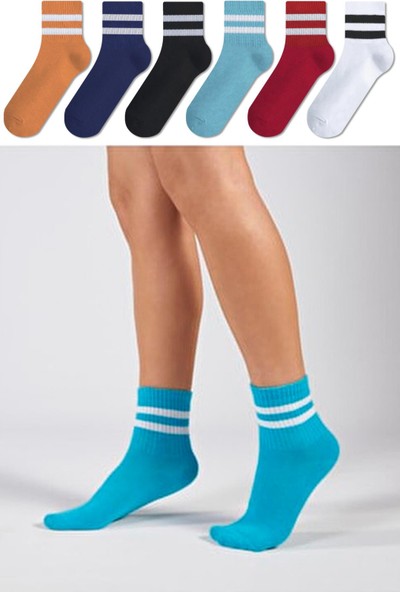 Chie Collection 6'lı Çember Desenli Unisex Renkli Kısa Tenis Çorap Seti Chie Collection 6'lı Çember Desenli Unisex Renkli Kısa Tenis Çorap Seti