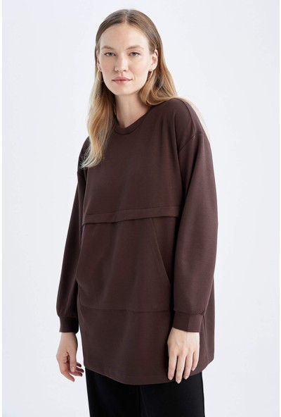 DeFacto Relax Fit Bisiklet Yaka Uzun Kollu Tunik Y6174AZ22AU DeFacto Relax Fit Bisiklet Yaka Uzun Kollu Tunik Y6174AZ22AU