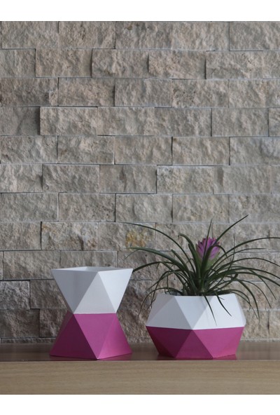 Geo Serisi Beton Saksı Vazo Set