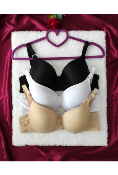 Nesterinzar Kadın Dolgusuz Balenli Günlük 3'lü Sütyen Takımı