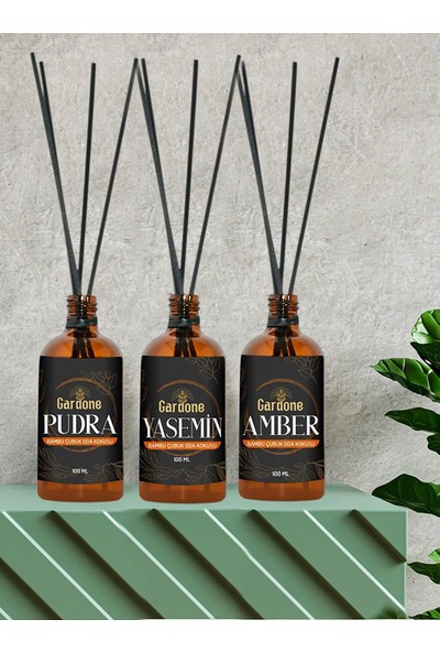 Selcukavm Pudra + Yasemin + Amber Bambu Çubuklu Oda Kokusu, 3 x 100 Ml Selcukavm Pudra + Yasemin + Amber Bambu Çubuklu Oda Kokusu, 3 x 100 Ml