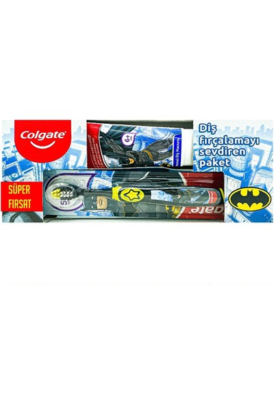 Colgate Batman Diş Fırçası+Diş Macunu 75ML 6 + Yaş 2 Li Colgate Batman Diş Fırçası+Diş Macunu 75ML 6 + Yaş 2 Li