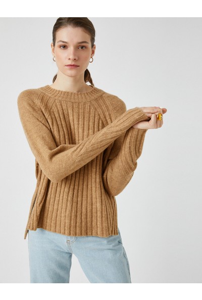 Koton Örgü Kazak Bisiklet Yaka Uzun Kollu