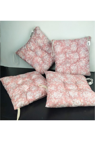 Pembis Consept 4'lü Sandalye Minderi Pembe