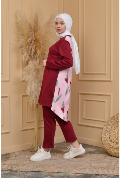 Lavecci Desenli Skuba Kumaş Ikili Takım