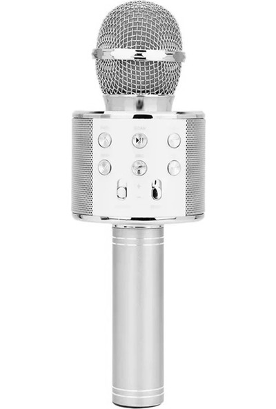 Etiget Karaoke Mikrofon Bluetooth, Hoparlörlü Mikrofon, USB Port, Micro Sd, Aux Girişi, Işıklı Efekt (Gümüş Etiget Karaoke Mikrofon Bluetooth, Hoparlörlü Mikrofon, USB Port, Micro Sd, Aux Girişi, Işıklı Efekt (Gümüş