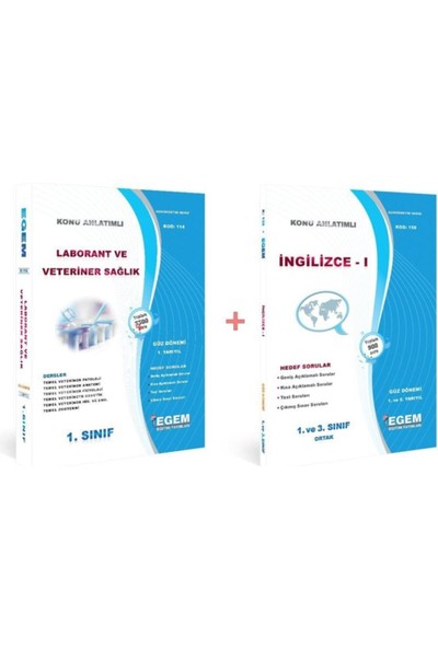 Egem Yayınları AÖF Laborant ve Veteriner Sağlık 1. Sınıf 1. Yarıyıl Konu Anlatımlı Soru Tüm Dersler Güz