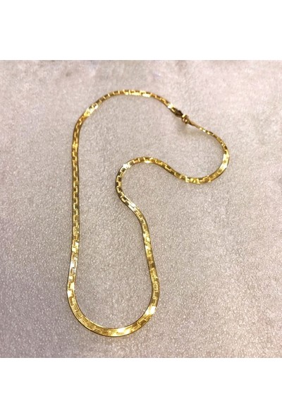 Sezginler Altın Kaplama 925 Ayar Gümüş Yassı Zincir