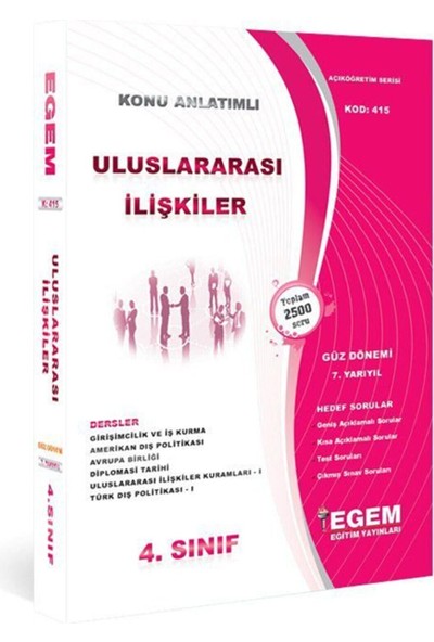 Egem Yayınları Aöf 4. Sınıf Uluslararası Ilişkiler Konu Anlatımlı Soru Bankası Güz Dönemi(7.yarıyıl) Egem Yayınları Aöf 4. Sınıf Uluslararası Ilişkiler Konu Anlatımlı Soru Bankası Güz Dönemi(7.yarıyıl)
