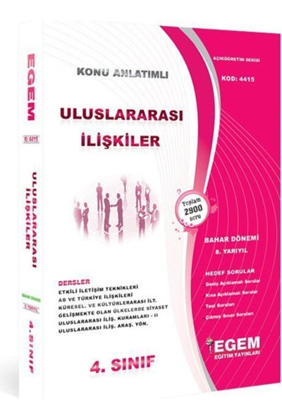 Egem Yayınları Aöf 4.sınıf Uluslararası Ilişkiler Konu Anlatımlı Soru Bankası-Bahar Dönemi(8.yarıyıl)