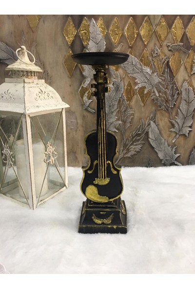 Trendy Dizayn Keman Görselli Mumluk Trendy Dizayn Keman Görselli Mumluk