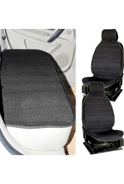 Bod Terletmez Kilim Örme Koltuk Koruyucu Kılıf 3 Lü Set Siyah