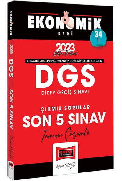 Yargı Yayınevi 2023 DGS Ekonomik Seri Tamamı Çözümlü Son 5 Yıl Çıkmış Sınav Soruları Yargı Yayınevi 2023 DGS Ekonomik Seri Tamamı Çözümlü Son 5 Yıl Çıkmış Sınav Soruları