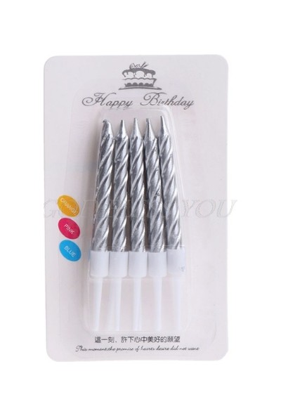 E&S Global Gümüş Renk Pasta Mumu 10 Adet