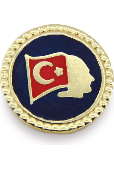 Kuker Gold Atatürk Figürlü Türk Bayrağı Rozet