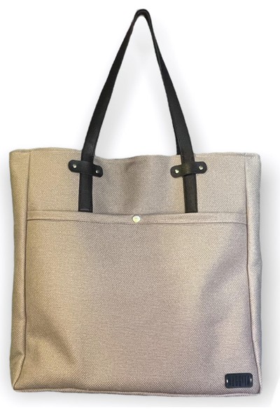 Nuggita Kadın Vizon Dokuma Kanvas Çıtçıtlı Omuz Çantası