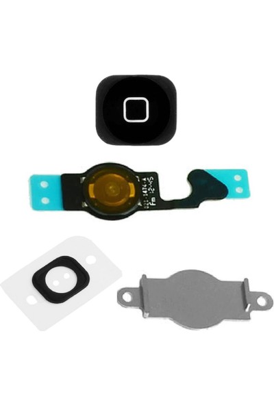 Nokta Teknik Apple iPhone 5 Home Tuş Orta Tuş Film Flex Buton Set - Siyah Nokta Teknik Apple iPhone 5 Home Tuş Orta Tuş Film Flex Buton Set - Siyah