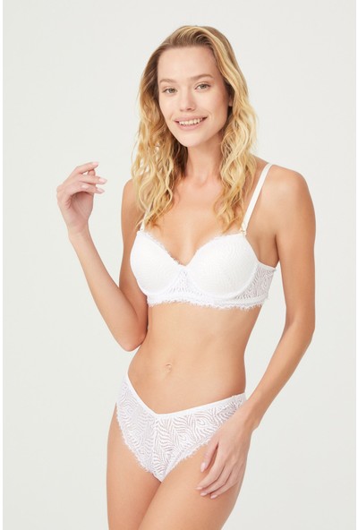 Cansoy Zeta Desenli Desteksiz Ekru Sütyen Takımı Cansoy Zeta Desenli Desteksiz Ekru Sütyen Takımı