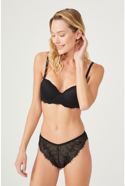 Cansoy Zeta Desenli Desteksiz Siyah Sütyen Takımı Cansoy Zeta Desenli Desteksiz Siyah Sütyen Takımı