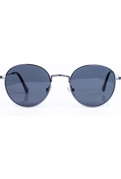 Sunless Metalik Yuvarlak Çerçeve Füme Cam Metal Sap Unisex Güneş Gözlüğü