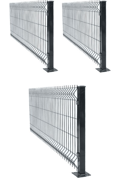 Telfence 3 'lü Panel Çit Takım 50x250 Cm Antrasit Çift Telli 7,5 Metre Telfence 3 'lü Panel Çit Takım 50x250 Cm Antrasit Çift Telli 7,5 Metre