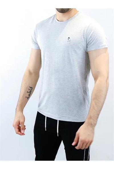 Soydance Logolu Basic T Shirt Gri