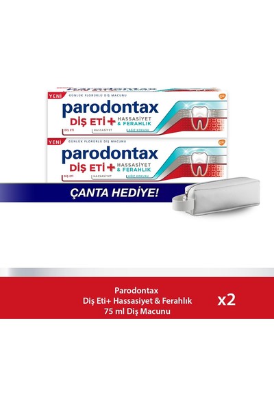 Parodontax Diş Eti + Diş Macunu 75 ml x 2 Adet Çanta Hediye Parodontax Diş Eti + Diş Macunu 75 ml x 2 Adet Çanta Hediye
