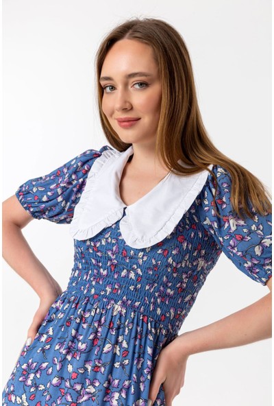 Kaktüs Moda Kaktüs Moda Bebe Yaka Mavi Elbise Kaktüs Moda Kaktüs Moda Bebe Yaka Mavi Elbise