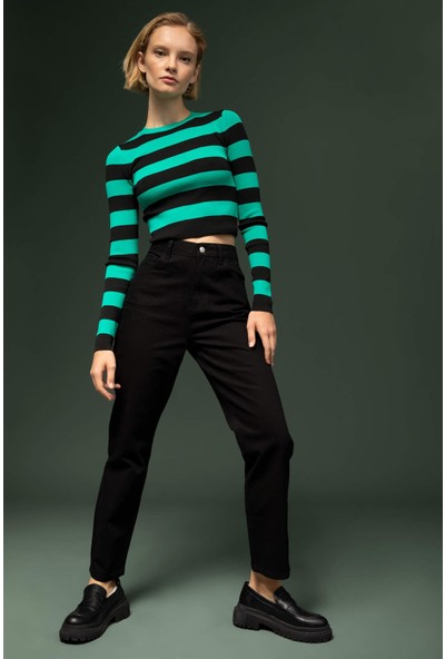 Straight Fit Yüksek Bel Düz Paça Gabardin PANTOLON T5617AZ22WN Straight Fit Yüksek Bel Düz Paça Gabardin PANTOLON T5617AZ22WN