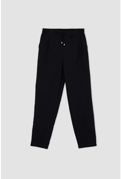 DeFacto Jogger Düz Paça Keten Görünümlü Pantolon Y9146AZ22SM