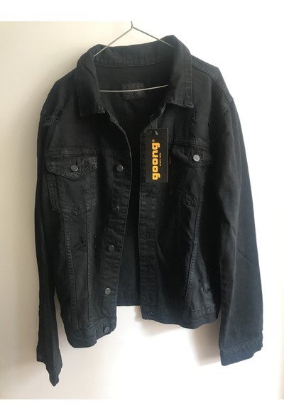 Goong Eskitme Detaylı Erkek Slim Fit Kot Ceket