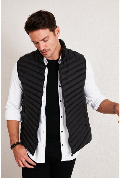 Buratti Fermuarlı Dik Yaka Kapitone Şişme Yelek Erkek Yelek 5852004