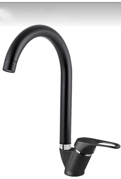 Siyah Mix Baston Mutfak Eviye Bataryası Çift Su Girişli Siyah Mix Baston Mutfak Eviye Bataryası Çift Su Girişli