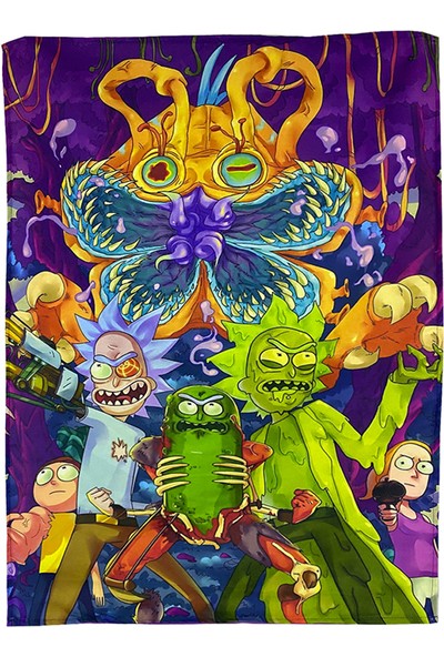 ModaZey Rick And Morty Desenli Duvar Halısı ModaZey Rick And Morty Desenli Duvar Halısı