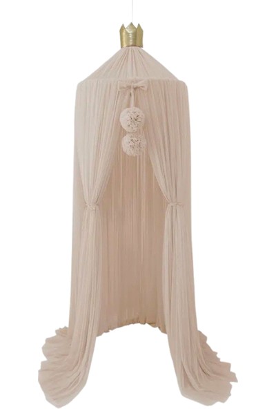 Açık Pudra Premium Tül Cibinlik Standart Ponponlu