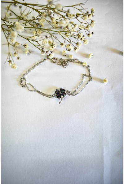 Jade Shine 925 Ayar Gümüş Yonca Bileklik