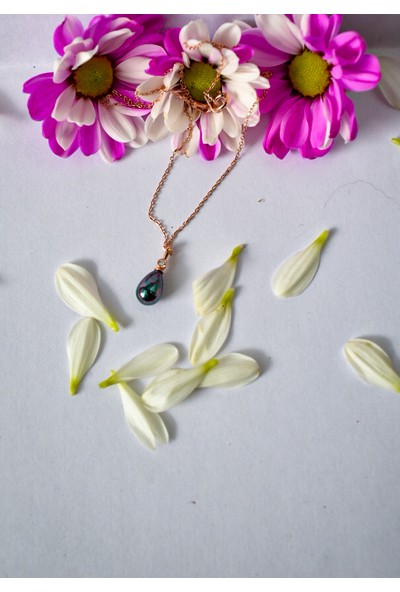 Jade Shine 925 Ayar Rose Damla Kolye