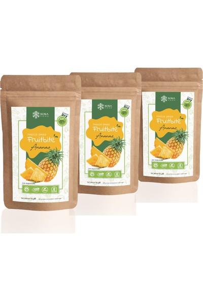 Fruit Bite Freeze Dry 20 gr Ananas 3'lü Paket Fruit Bite Freeze Dry 20 gr Ananas 3'lü Paket