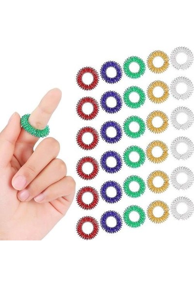 Xhang 30 Parça Parmak Masaj Halkası Dikenli Duyusal Parmak Yüzük (Yurt Dışından)