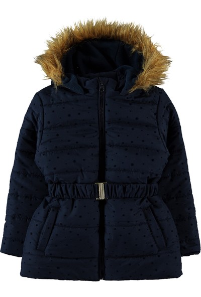 Civil Girls Kız Çocuk Kapüşonlu Mont 6-9 Yaş Lacivert