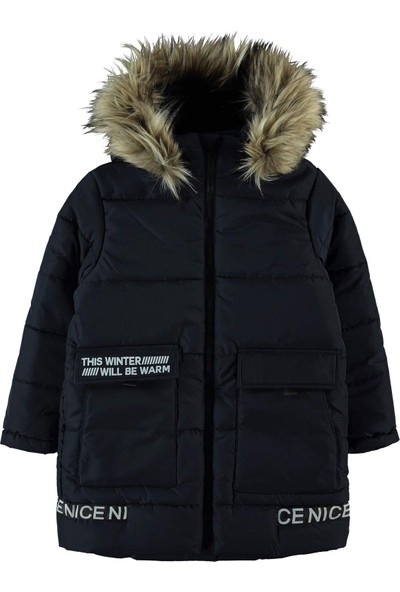 Civil Boys Erkek Çocuk Kapüşonlu Mont 10-13 Yaş Lacivert