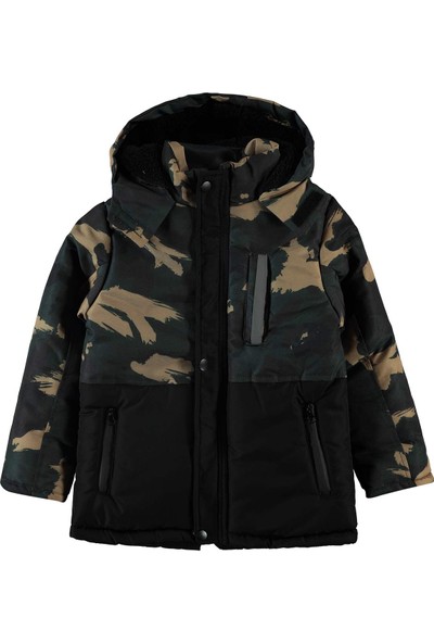 Civil Boys Erkek Çocuk Kapüşonlu Mont 6-9 Yaş Siyah