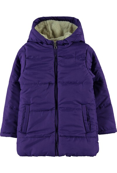 Civil Girls Kız Çocuk Kapüşonlu Mont 6-9 Yaş Mor