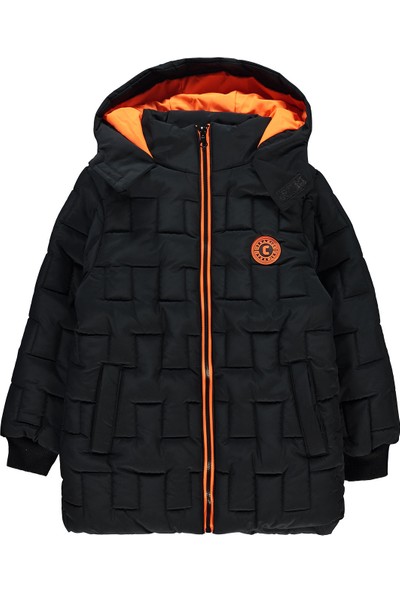 Civil Boys Erkek Çocuk Kapüşonlu Mont 6-9 Yaş Füme