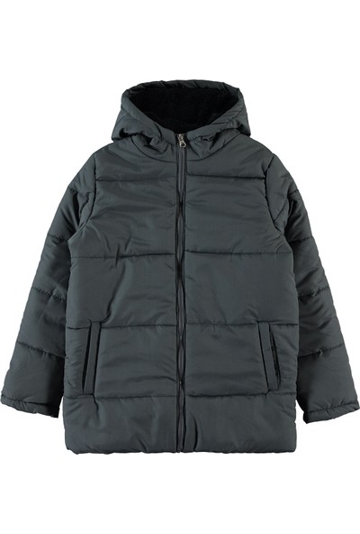 Civil Boys Erkek Çocuk Kapüşonlu Mont 10-13 Yaş Füme