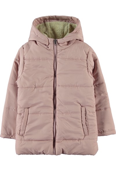 Civil Girls Kız Çocuk Kapüşonlu Mont 6-9 Yaş Pudra