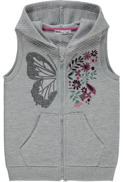 Civil Girls Kız Çocuk Kapüşonlu Yelek 6-9 Yaş Grimelanj