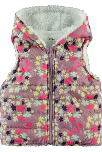 Civil Girls Kız Çocuk Kapüşonlu Yelek 2-5 Yaş Açık Gül