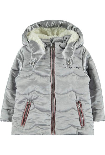 Civil Girls Kız Çocuk Kapüşonlu Mont 2-5 Yaş Gri