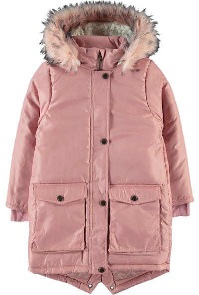 Civil Girls Kız Çocuk Kapüşonlu Mont 6-9 Yaş Pudra